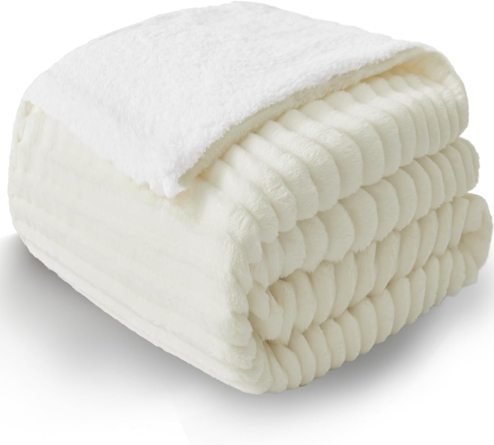 Topfinel Couverture Plaid Canape 150x200cm Blanc Couverture de Lit ...