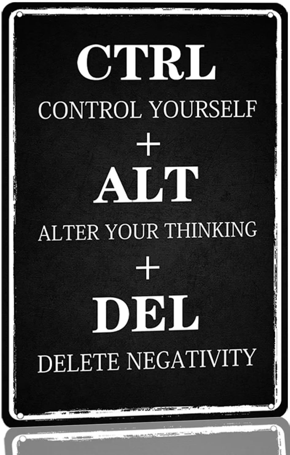 Amazon.com: Inspirational Wall Decor Tin Sign Ctrl+Alt+Del Metal Tin ...