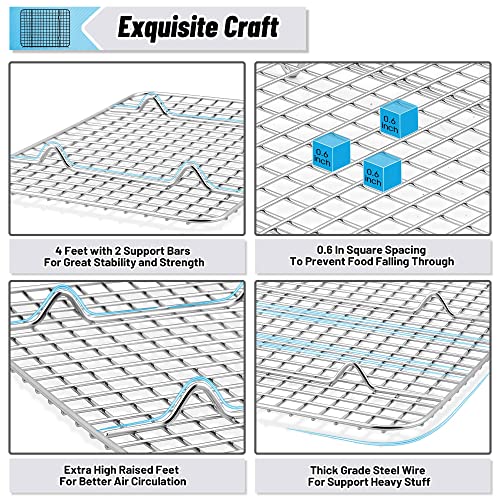 Buy TeamFar Mini Cooling Rack Set of 2, Stainless Steel 8.75’’ x 6.25 ...