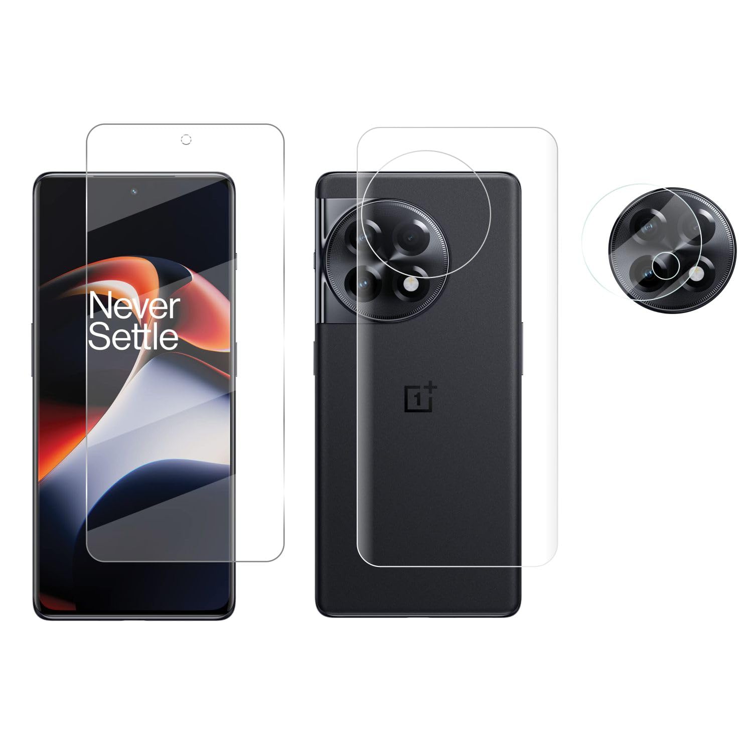 Wisely 3in1 Camera Lens Nano Glass + Anti Scratch Front & Back Guard ...