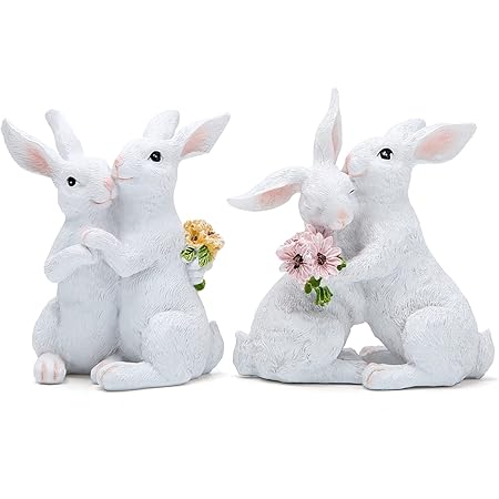 Amazon.com: Hodao Easter Bunny Decorations Spring Easter Family Rabbit ...