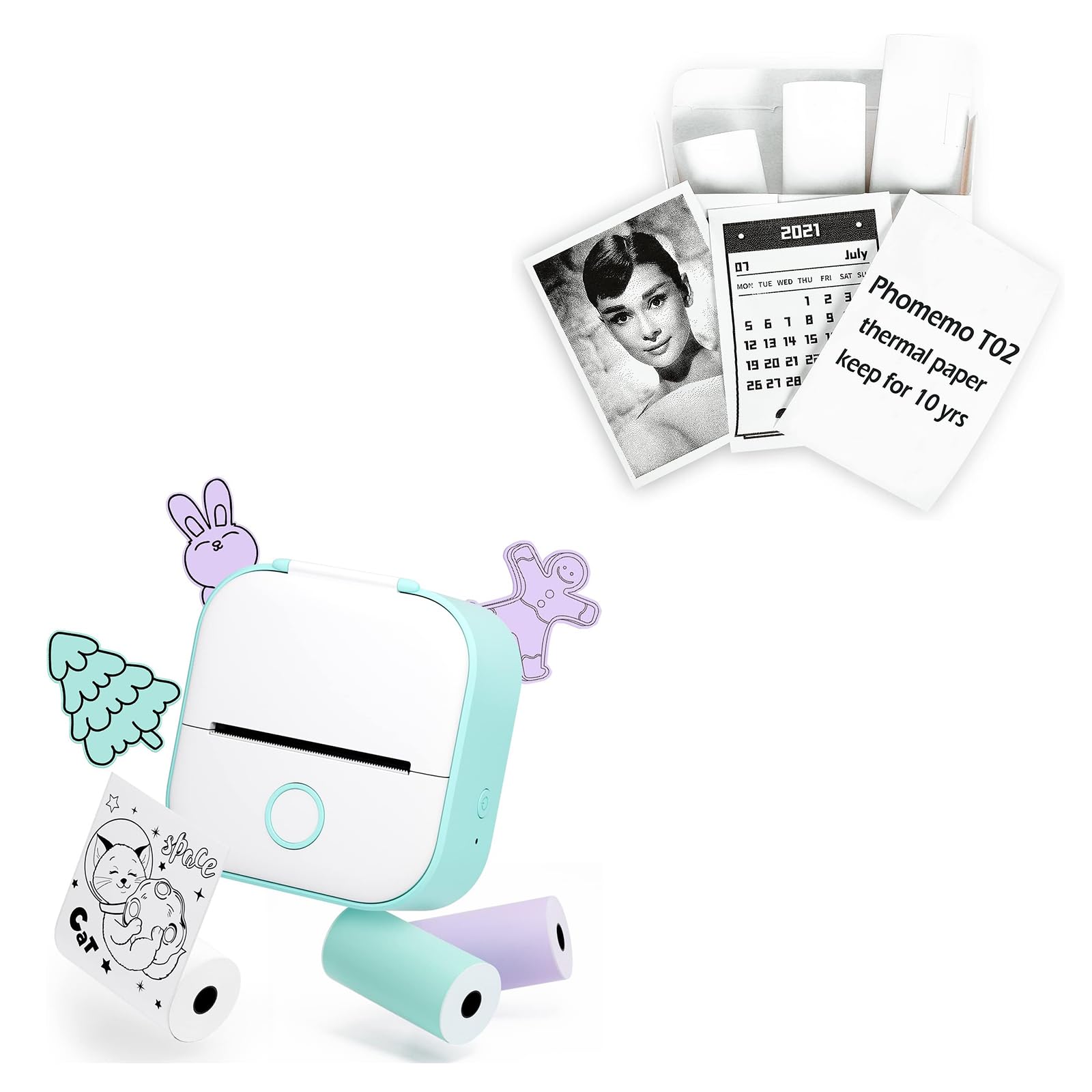 Amazon.com: Memoqueen Mini Pocket Sticker Printer T02 Portable ...