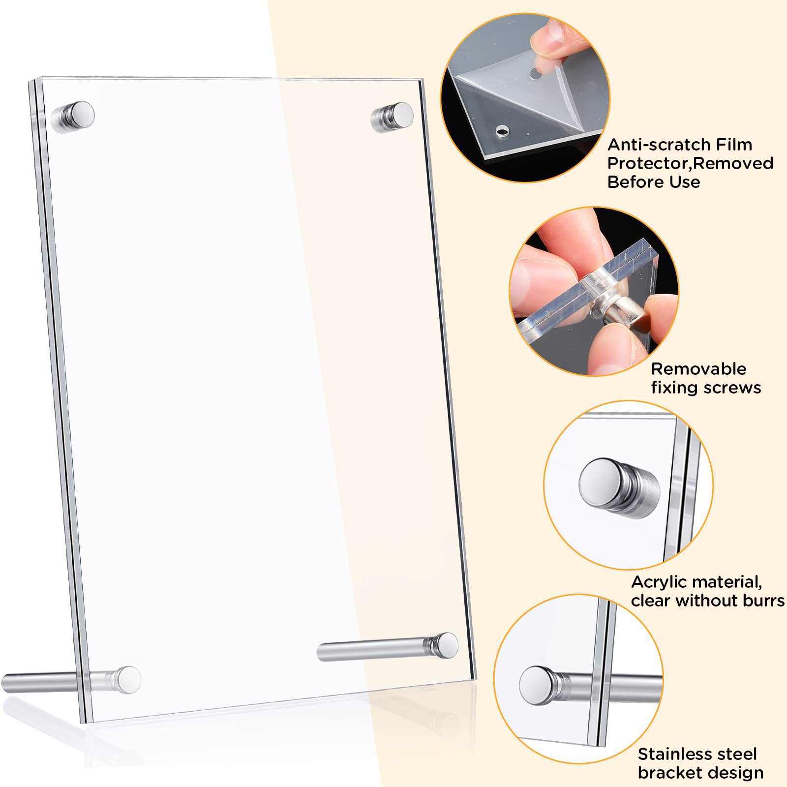 10 Pieces Clear Acrylic Picture Frames Acrylic Photo Frame Desktop ...