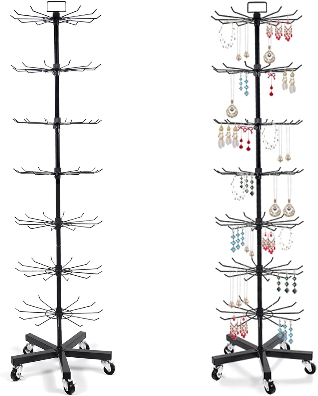 Amazon.com: YEOOE Upgraded Retail Display Stand 7 Tier Spinning Display ...