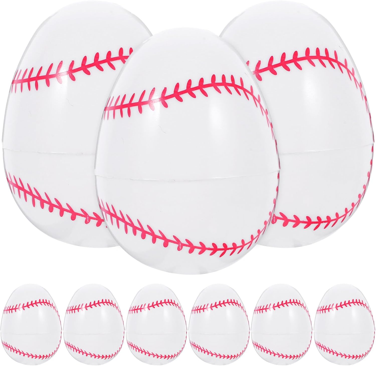 Amazon.com: Abaodam 12pcs Easter Eggs Plastic Empty Baseball Openable Sports Balls Easter Basket ...