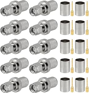 Amazon.com: POBADY 10 PCS SMA Connectors SMA Male Crimp Connector for RG8 LMR400 RG213 RF Coax ...