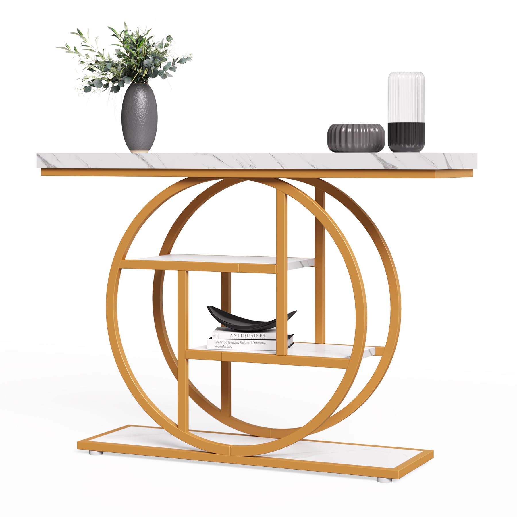 Amazon.com: LITTLE TREE Console Table, 4-Tier Entryway Table Behind ...