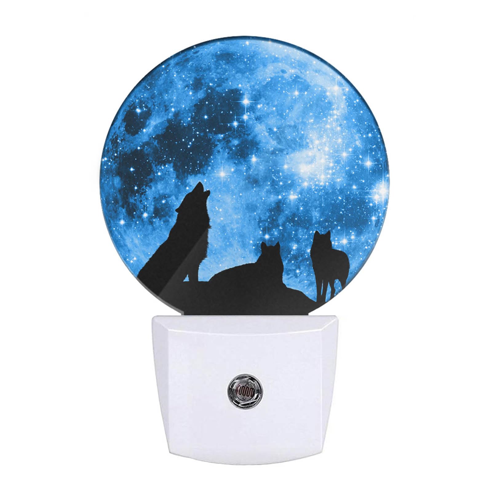 Uanvaha Howling Wolf Night Lights Plug into Wall Wolves Under Galaxy ...