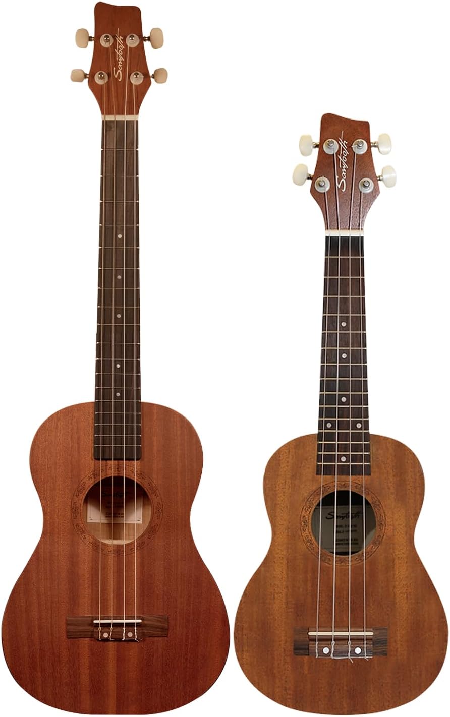 Amazon.com: Sawtooth Mahogany Soprano and Baritone Electric Ukulele w ...