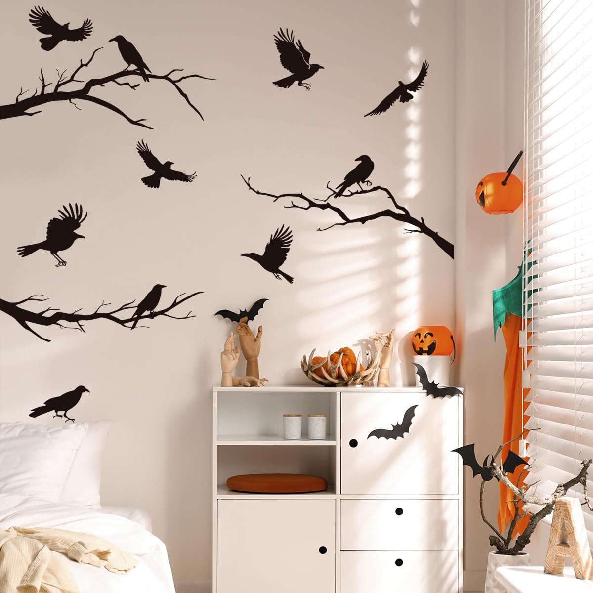 Amazon.com: Raven Wall Stickers，Black Crows Wall Decals，Winter Branches ...