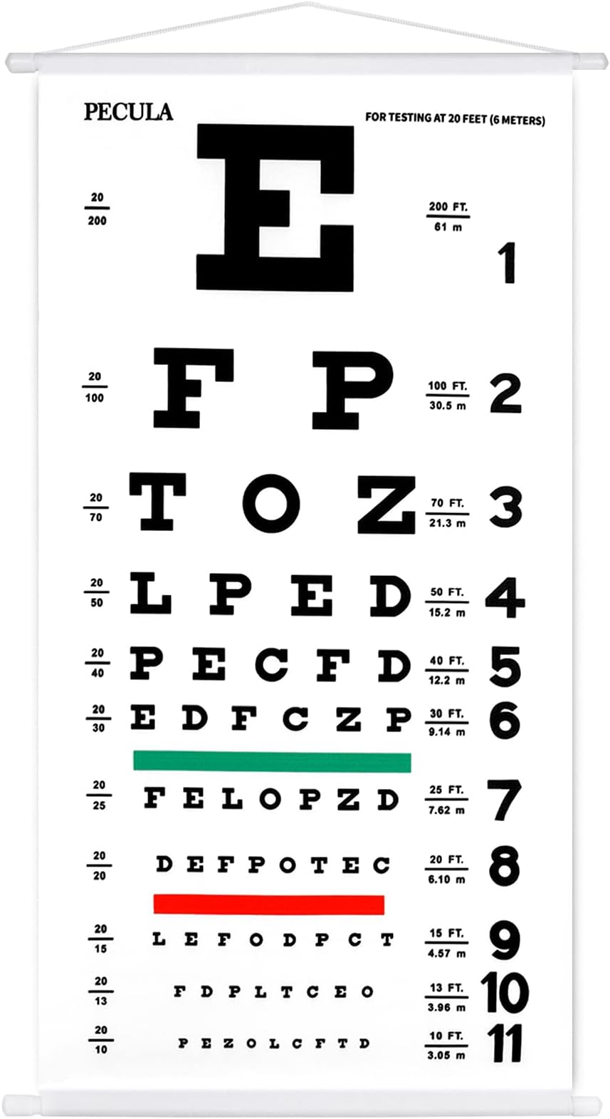 Amazon.com: Eye Chart, Pocket Eye Chart, Snellen Pocket Eye Chart ...