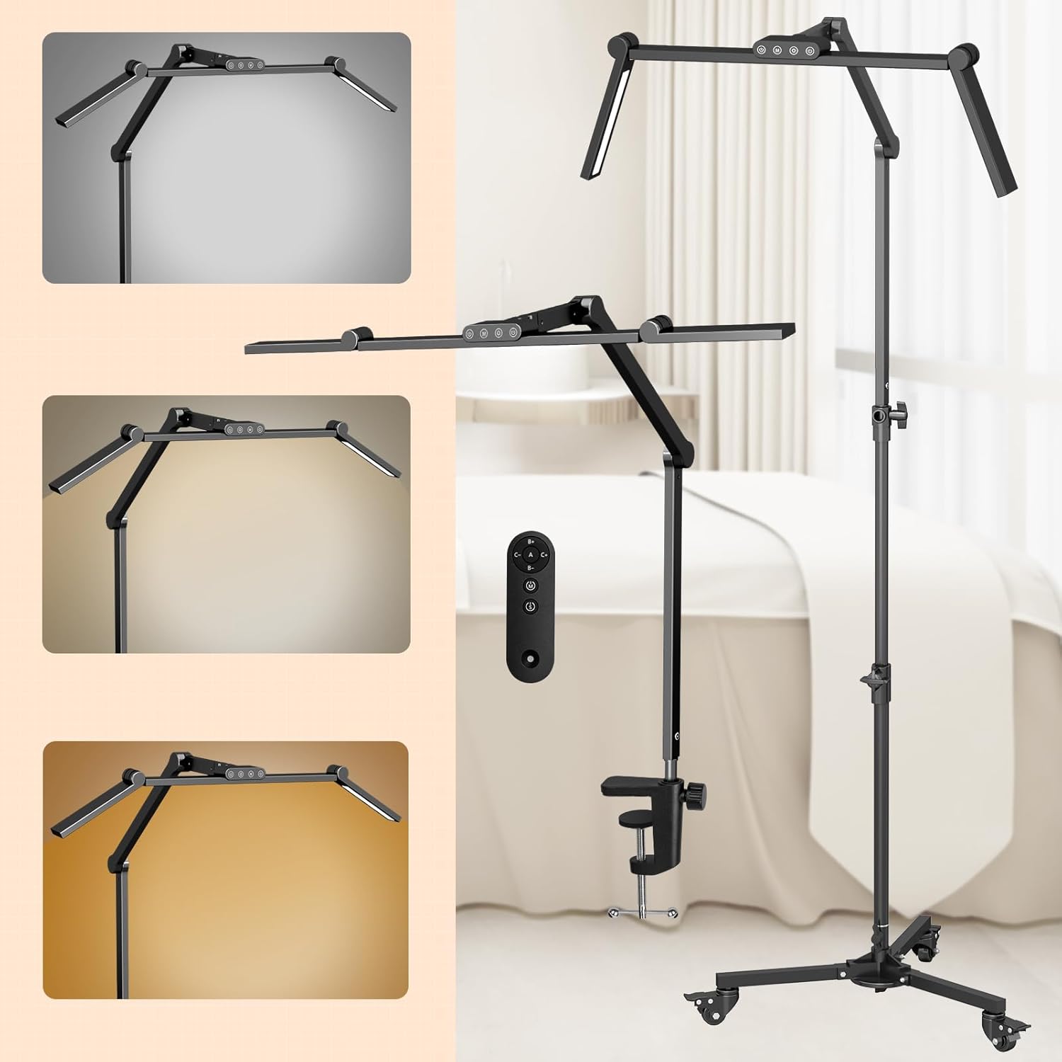 HITTI Lash Light for Eyelash Tech, 2-in-1 LED Floor Light and Clamp ...