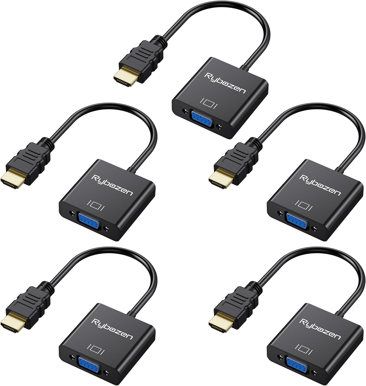 Amazon.com: HDMI to VGA Adapter 5 Pack, Gold-Plated HDMI to VGA Converter (Male to Female ...