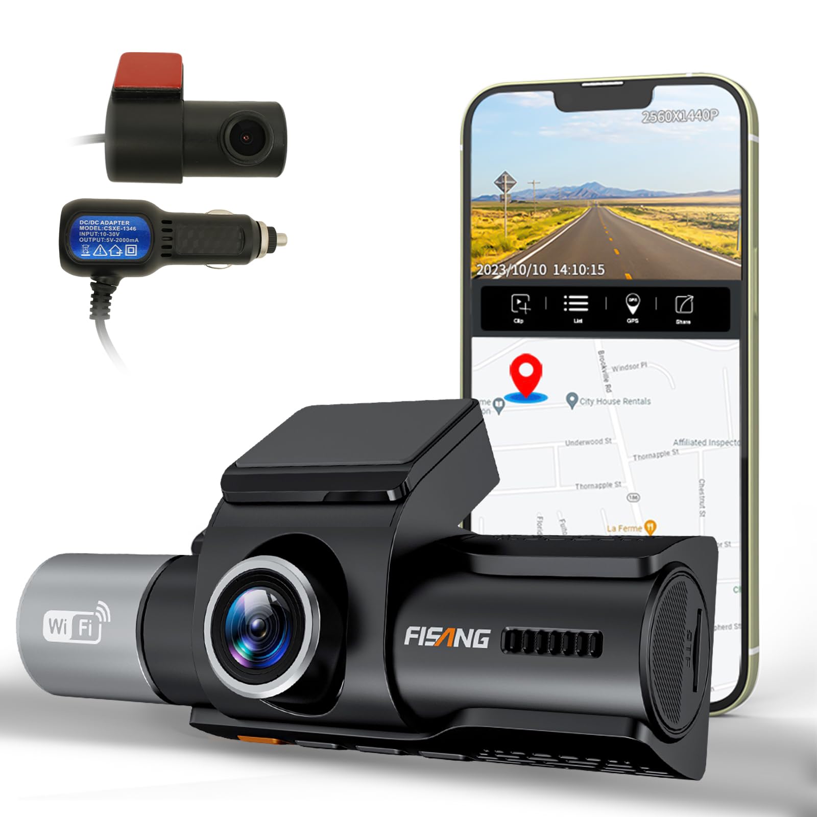 Amazon.com: Gordengdy dashcam,F7 3 Channel WiFi 360° All Sides Dash Cam ...