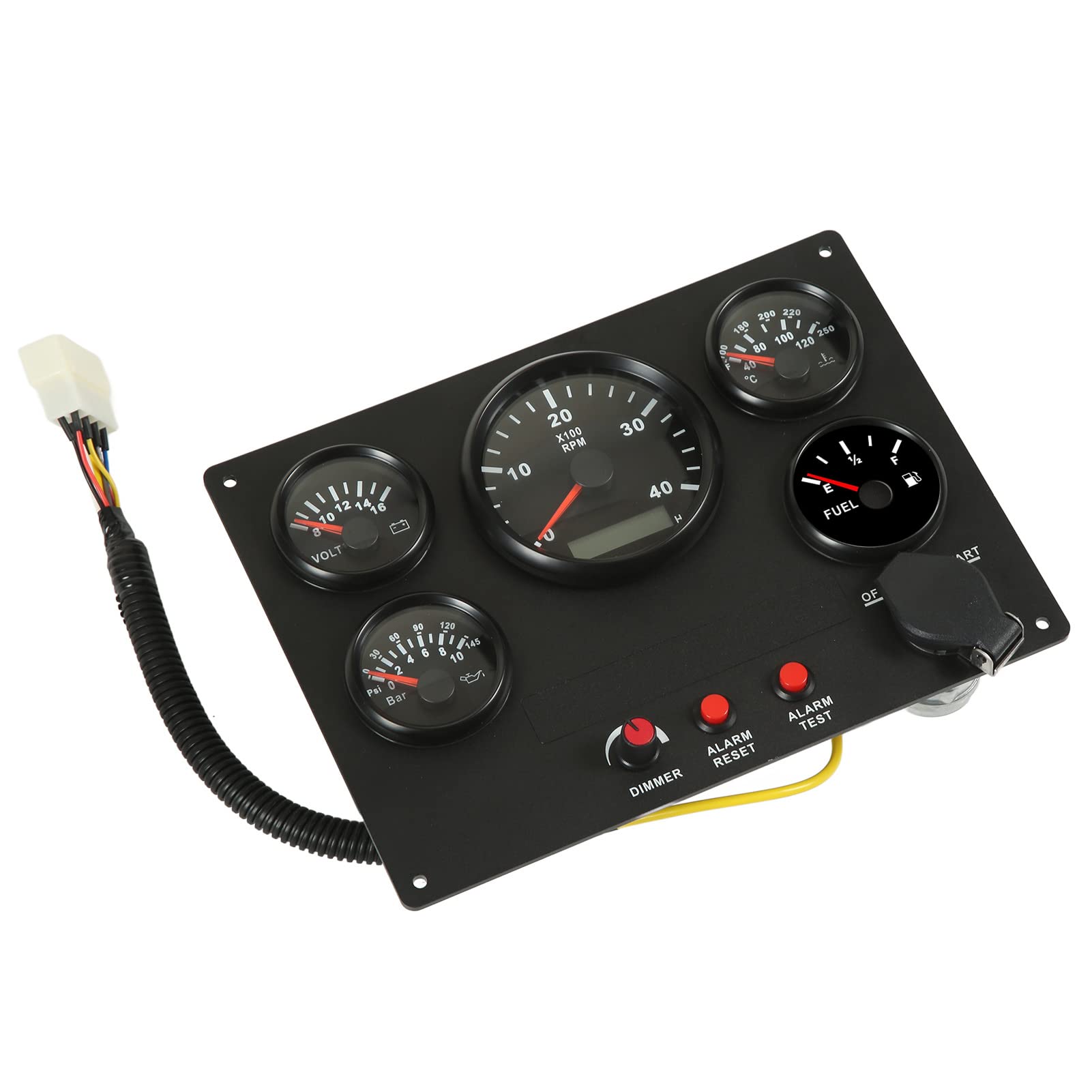 Amazon.com: Boat Instrument Panel 4000RPM Tachometer Fuel Level Water ...