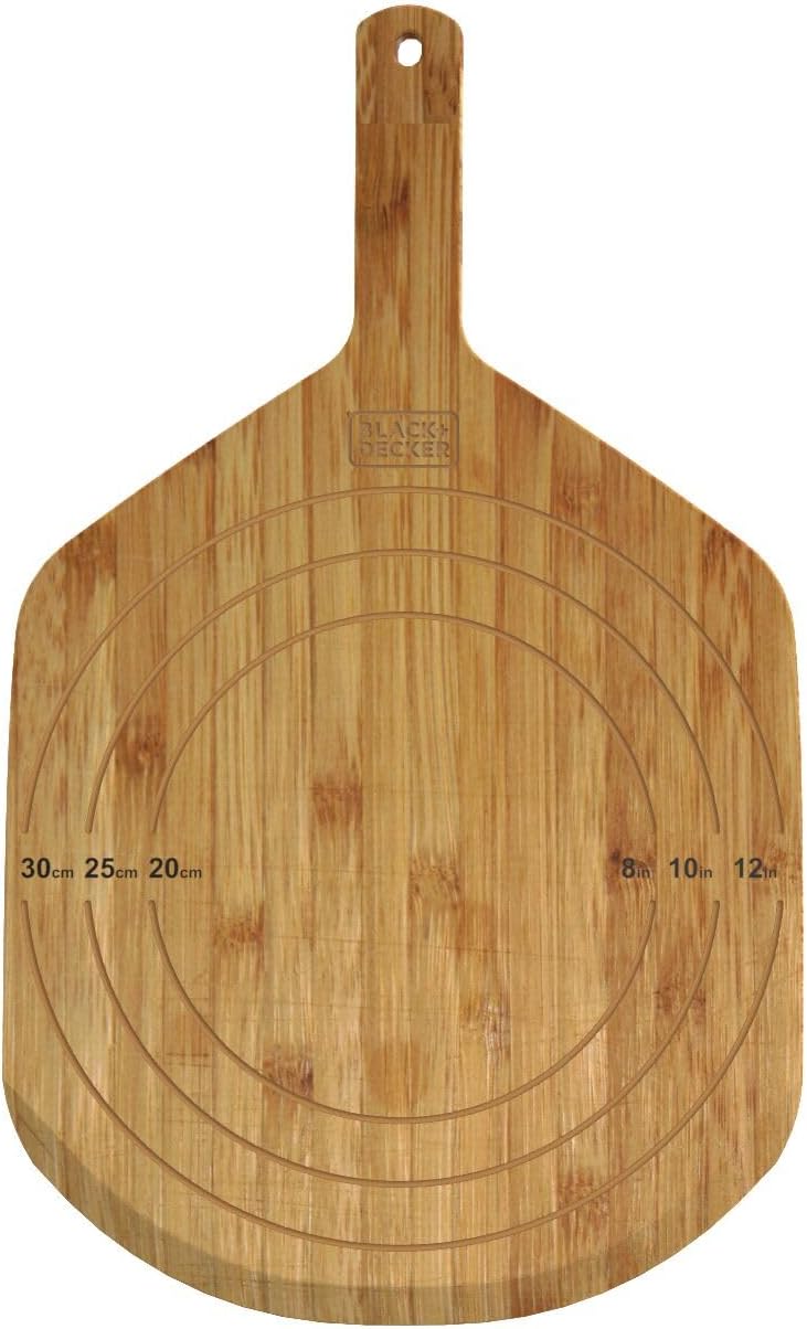 Amazon.com : BLACK+DECKER Pizza Oven Wooden Peel, Pizza Stone, 12 Inch ...