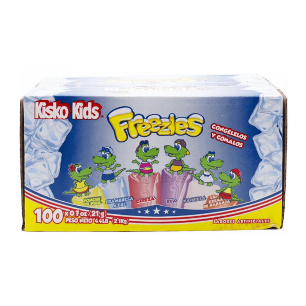 Amazon.com: 100 Pack Kiskoo Kids Freezies Giant Freeze Pops, .75 Ounce ...