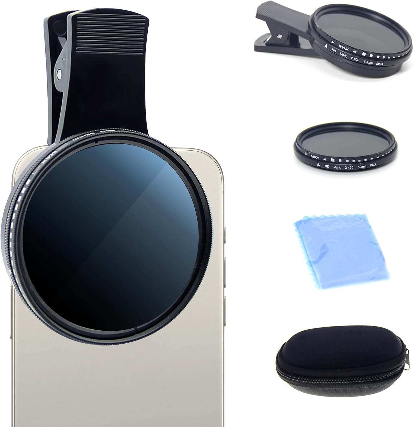 Amazon.com: Orizizhic 52MM Clip-on ND2-ND400 Phone Lens Filter, Ultra ...