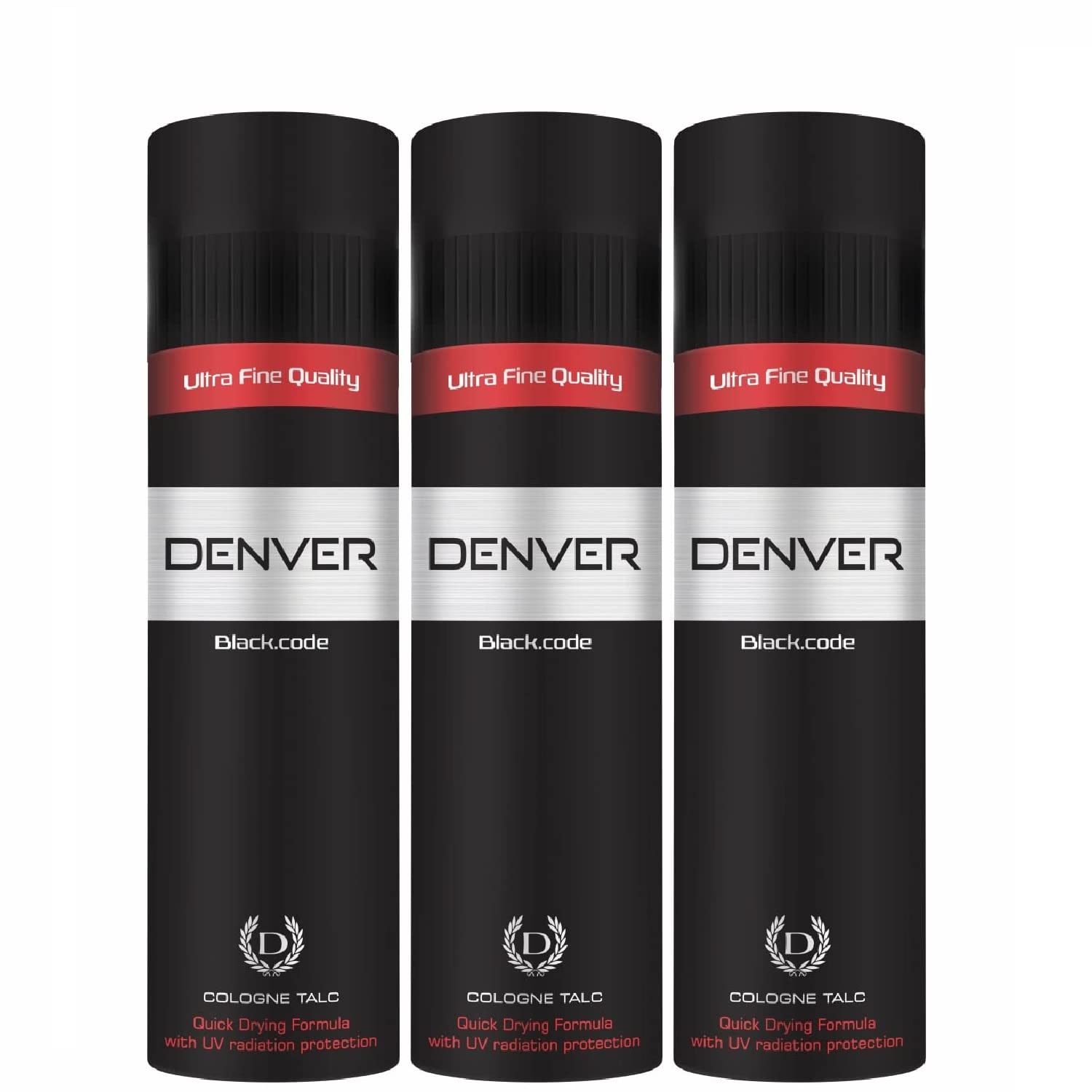 DENVER Black Code Premium Body Talc - 100Gm (Pack of 3) | Scented ...