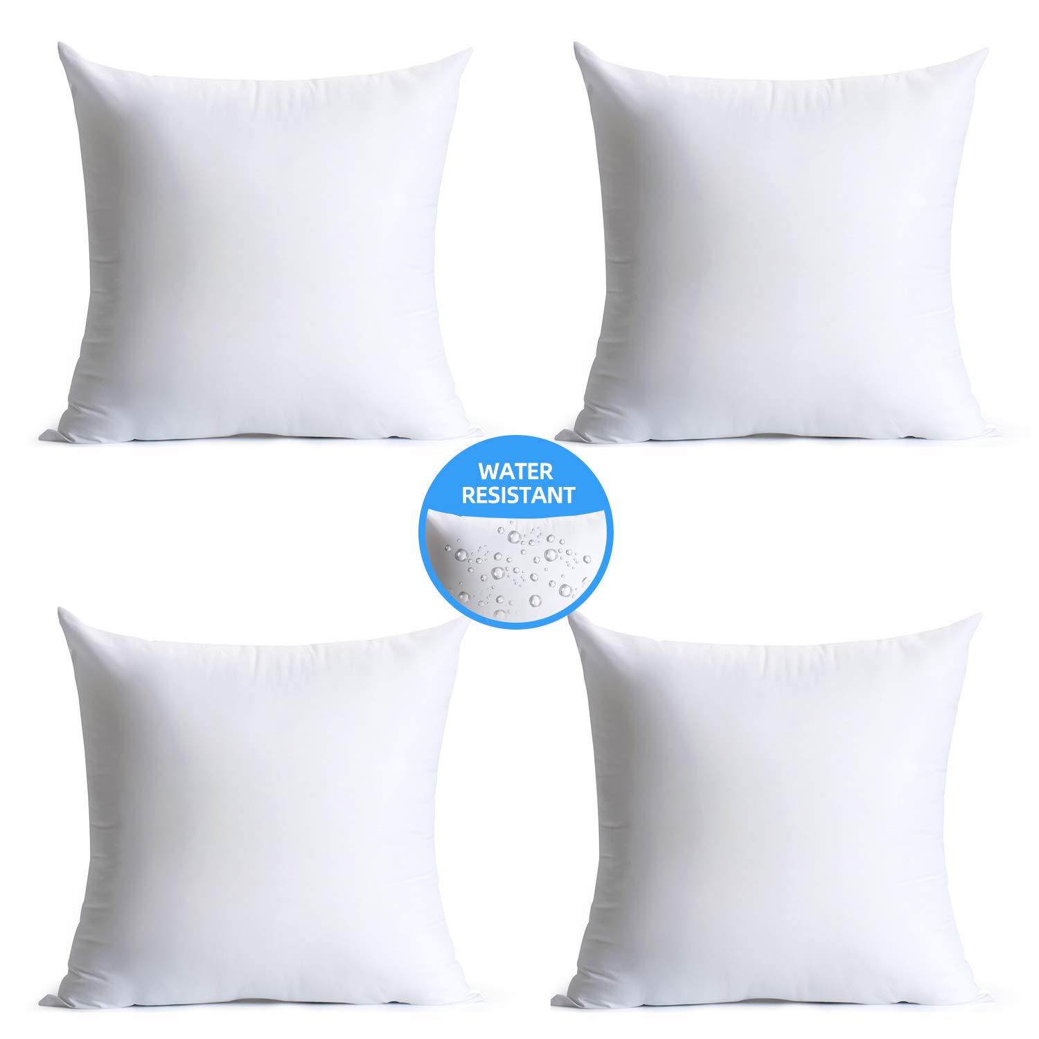 16 x 16 Pillow Inserts Outdoor, Water Resistant Hypoallergenic Square ...