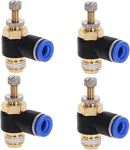 4pcs Pneumatic Air Connector PC/PCF/PL/PLF Fitting, 4mm 6mm 8mm Tube x ...