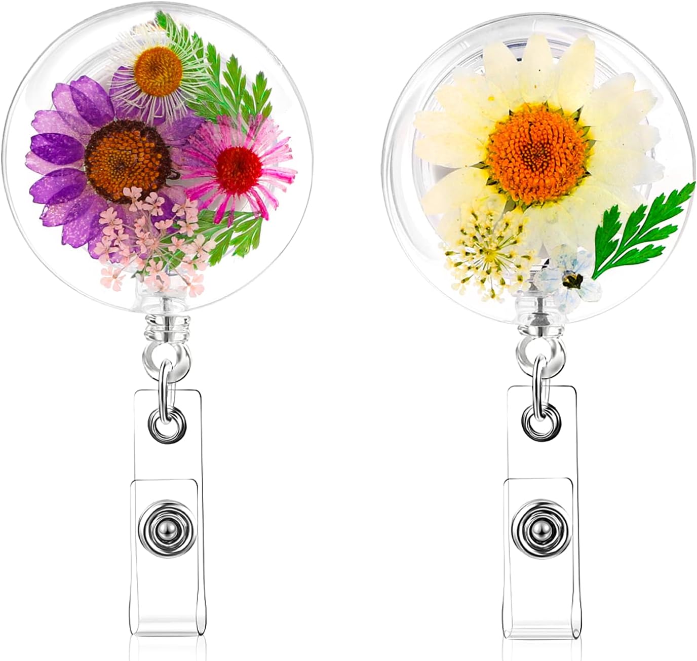 Amazon.com : 2 Pack Cute Nursing Flower Badge Reel Nurse Badge Reels ...