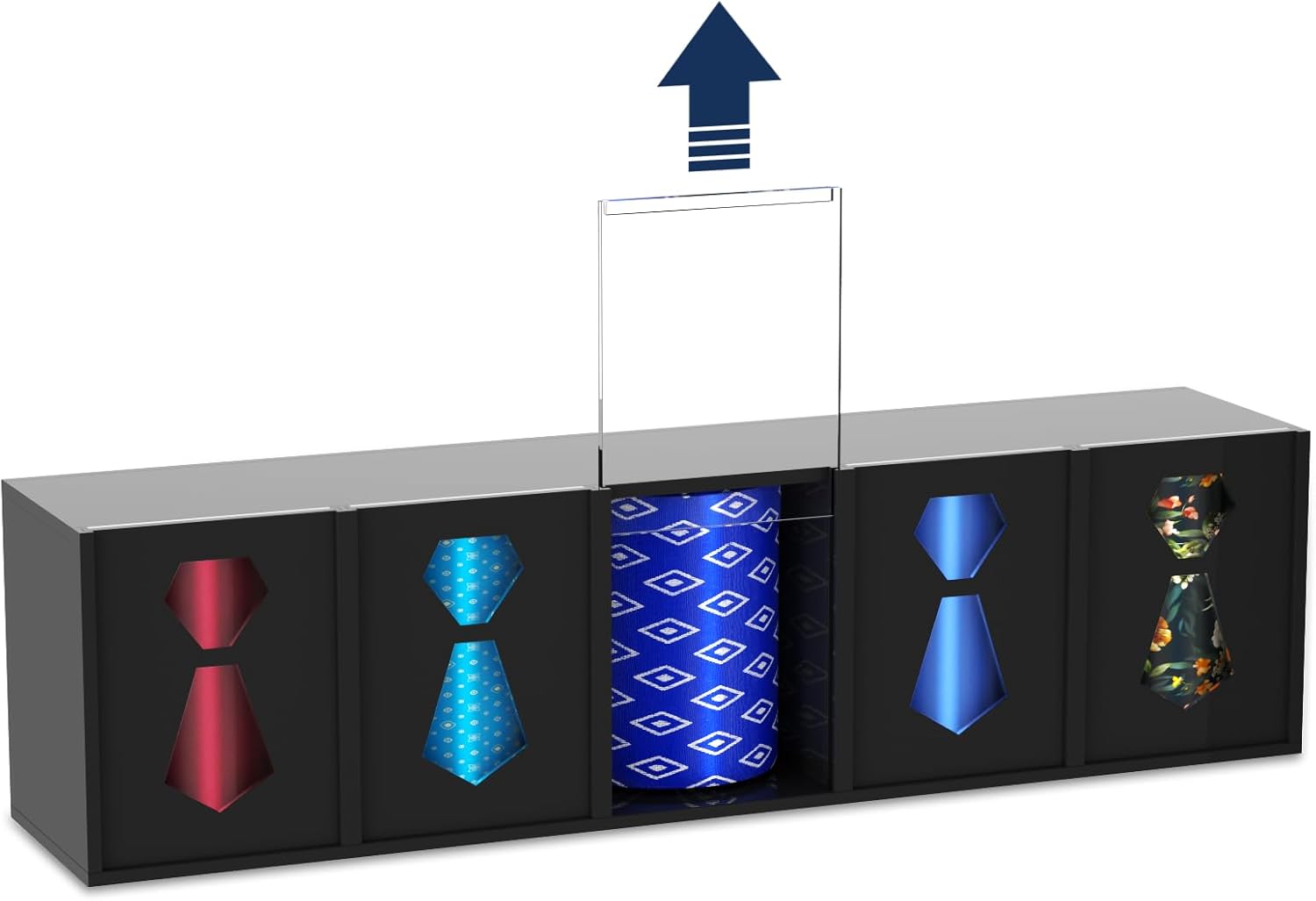 Amazon.com: NIUBEE Tie Rack Wall Mount Tie Box, Tie Organizer Display ...