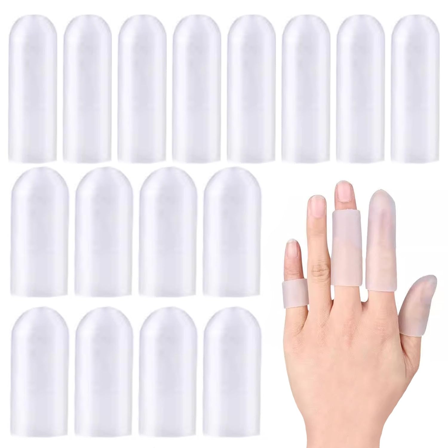 Leogony 16PCS Gel Finger Protectors, Waterproof Silicone Thumb Cover ...