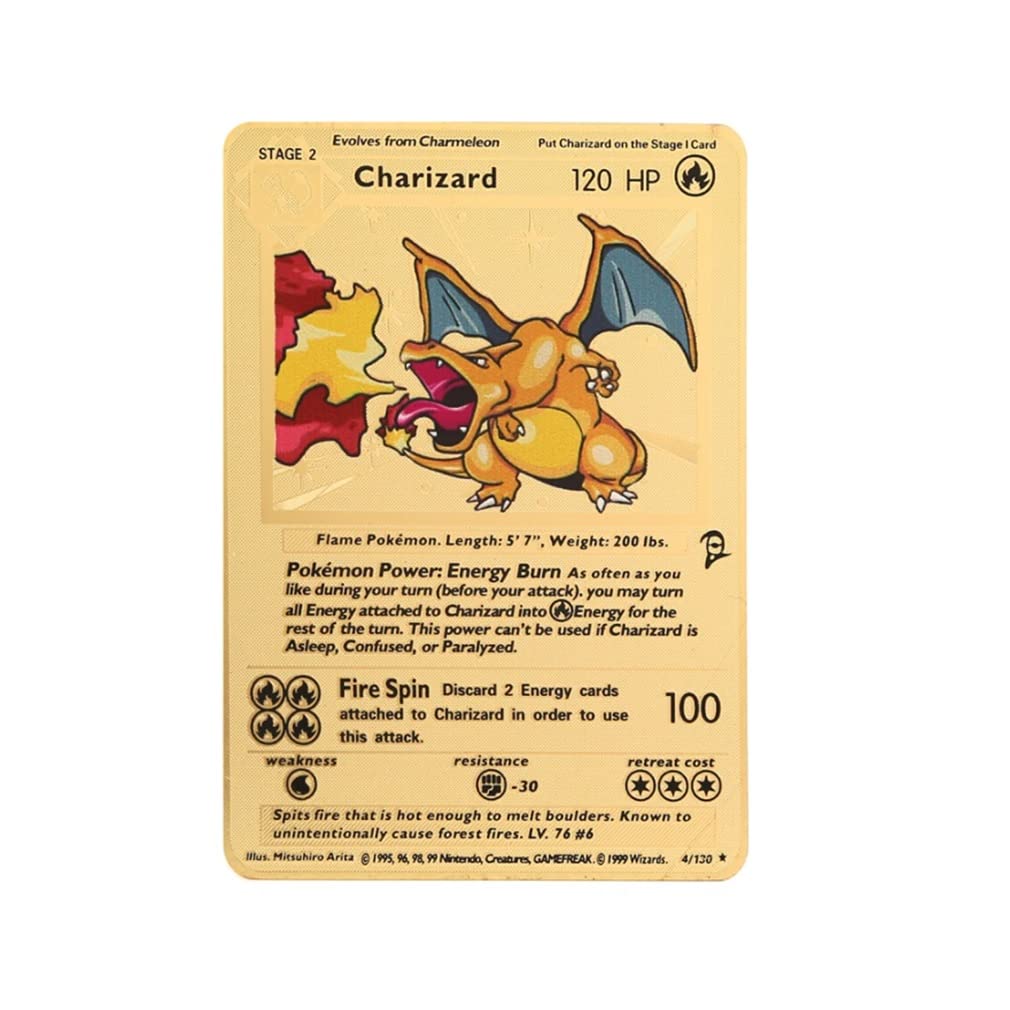 Charizard Basic 120 Hp Collectible Gold Metallic Pokemon Card Gold ...