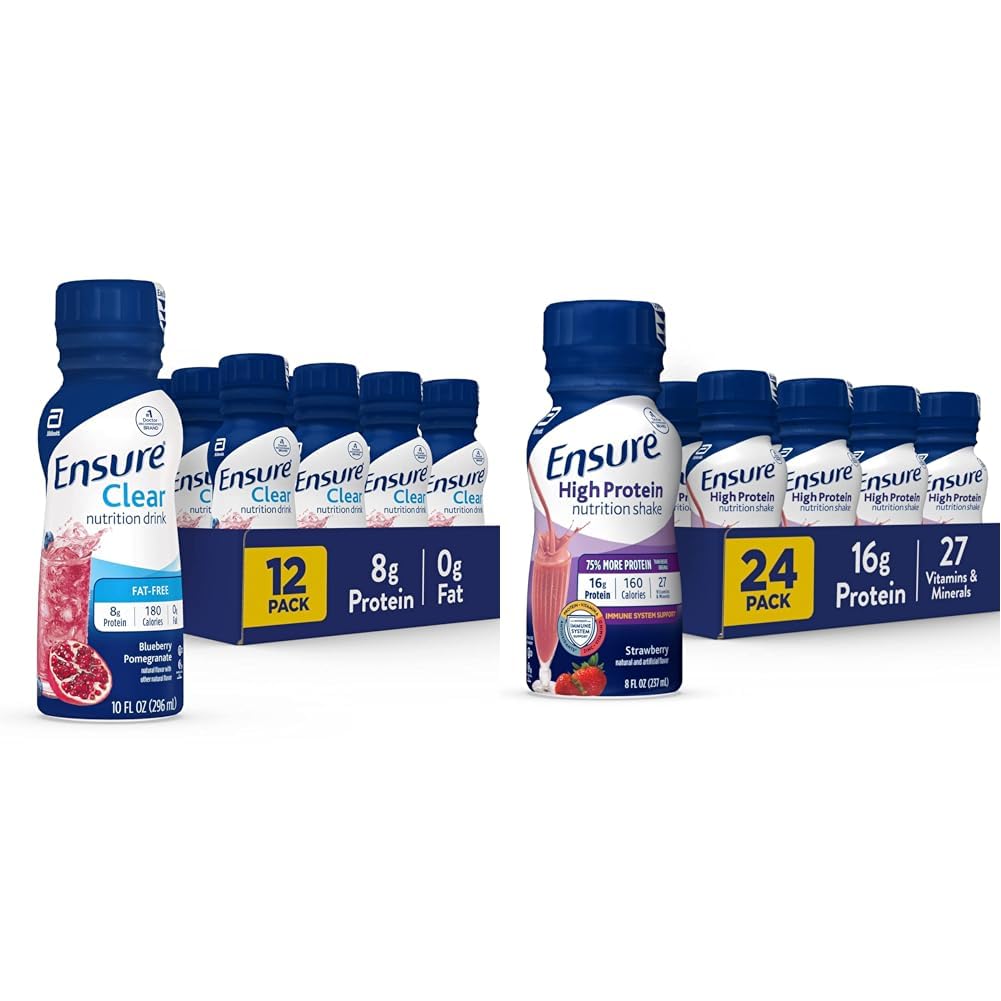 Amazon.com: Ensure Liquid Clear Nutrition Drink, 0g fat, 8g of protein ...