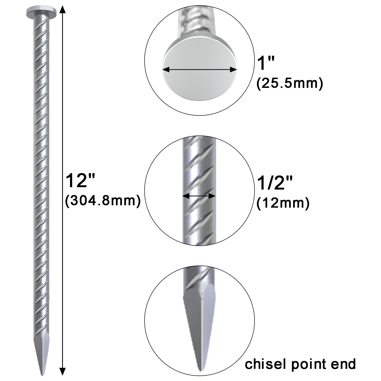 Snapklik.com : VVOKGO 12 Inch Rebar Stakes Metal Asphalt Anchoring ...