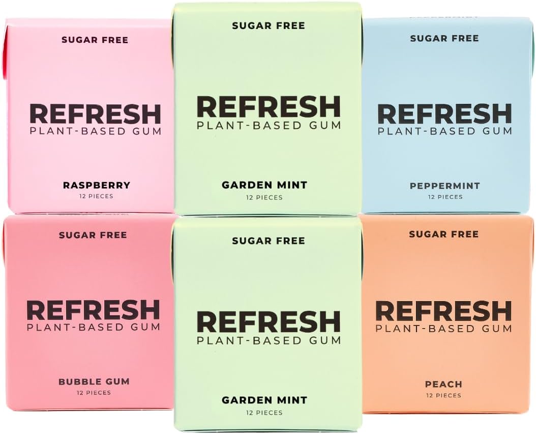 Amazon.com : Refresh Gum Sampler Pack, Sugar Free, Natural, Xylitol ...