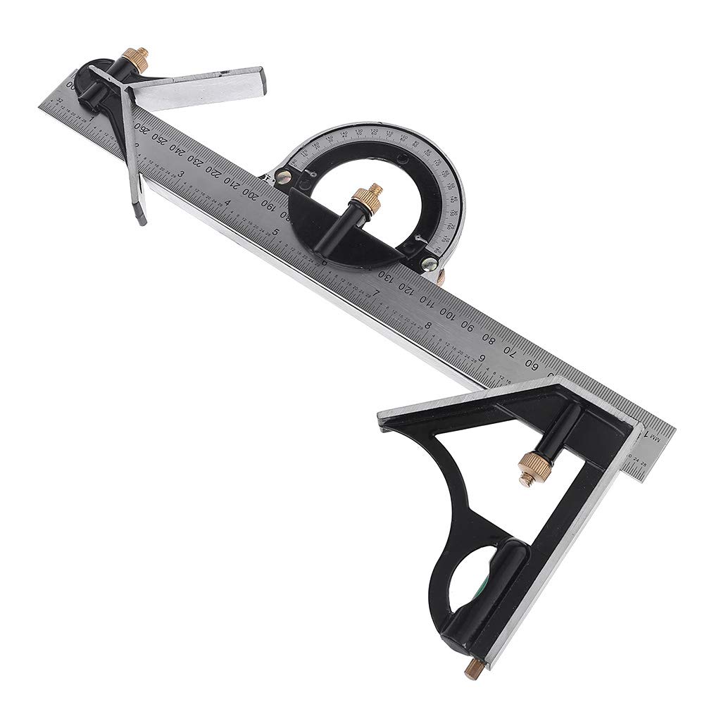 Buy ZChun 12" Combination Protractor Tri-Square Angle Ruler Machinist ...