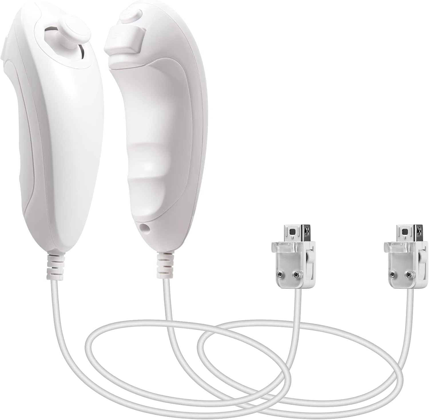 2 Pack Wii Nunchuck Controller, Classic Retro Joystick Gamepad ...