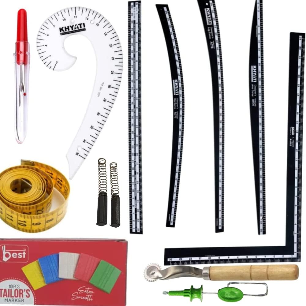 Amazon.com: Fine Art Set of 6 Fashion Designing Scale L-Square Curve ...