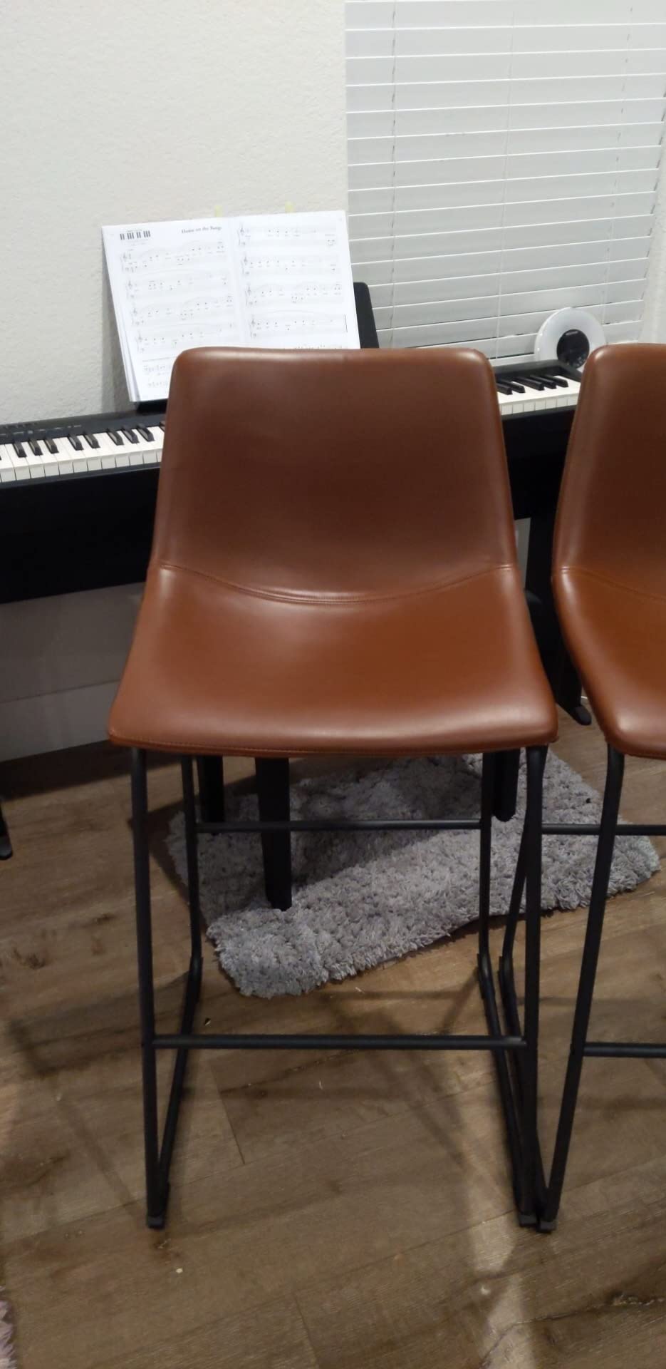 $22/mo - Finance NicBex Retro Bar Stools Crazy-Horse Leather with Metal ...