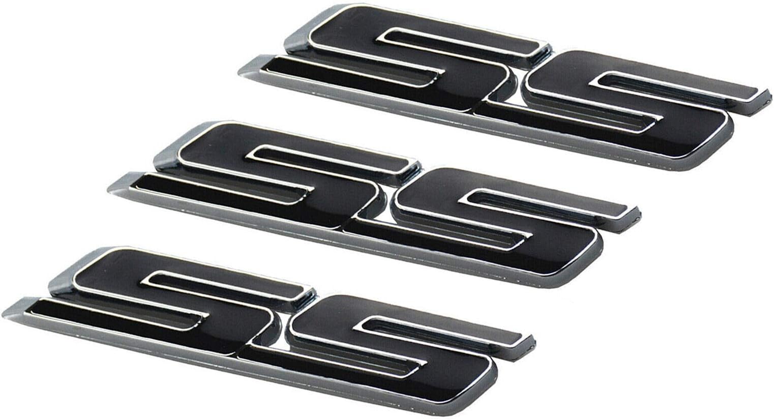 Amazon.com: (3 Pieces) Small Slant SS Grill Side Trunk Emblem Badge ...