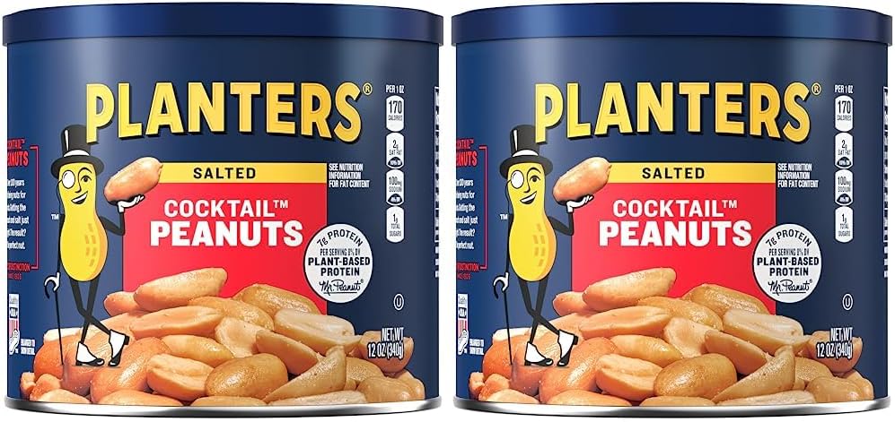 Amazon.com : Planters Cocktail Peanuts (12 oz Jar) (Pack of 2 ...