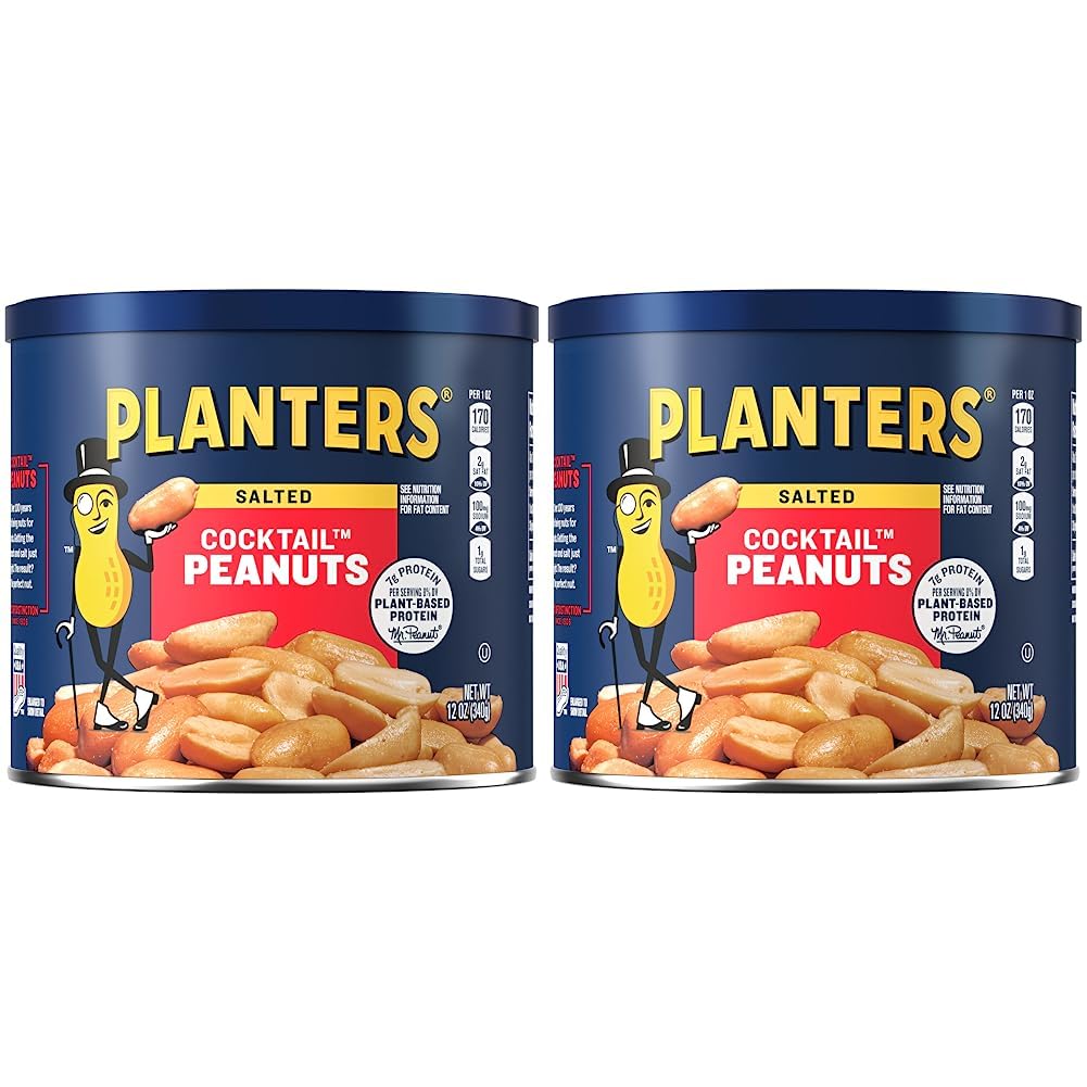 Amazon.com : Planters Cocktail Peanuts (12 oz Jar) (Pack of 2 ...