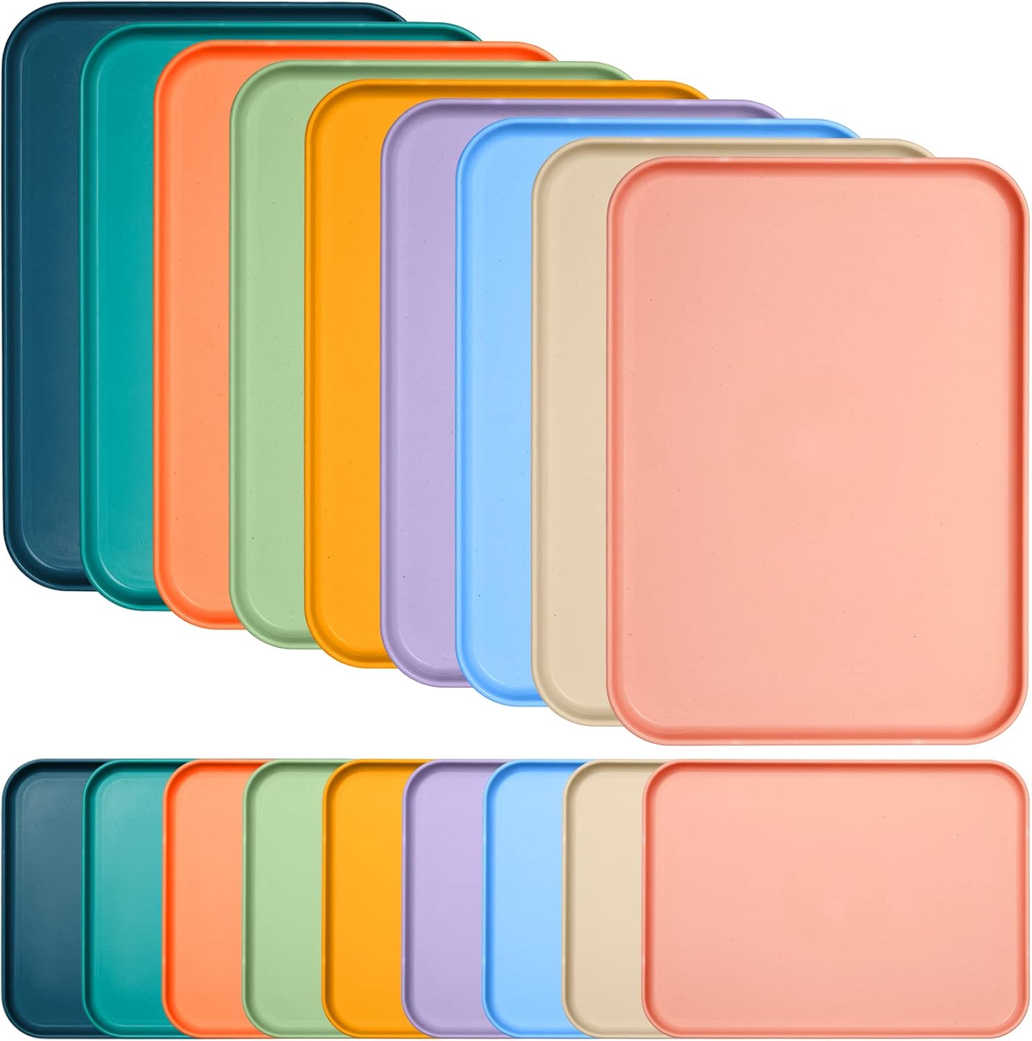 Amazon.com: Skylety 18 Pack Plastic Fast Food Trays Bulk Colorful ...