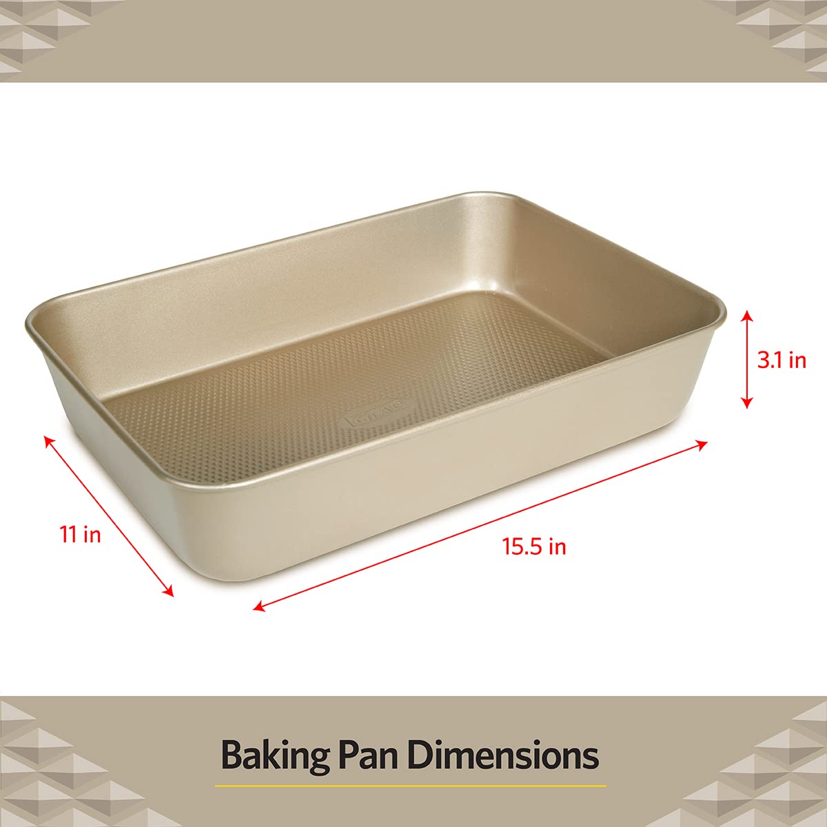 Snapklik.com : Glad Baking Pan Nonstick - Oblong Metal Dish For Cake ...