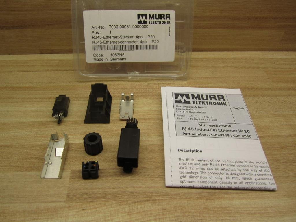 MURR ELEKTRONIK 7000-99051-0000000 Shielded, RJ45 ETHERNET 0° 4POL ...