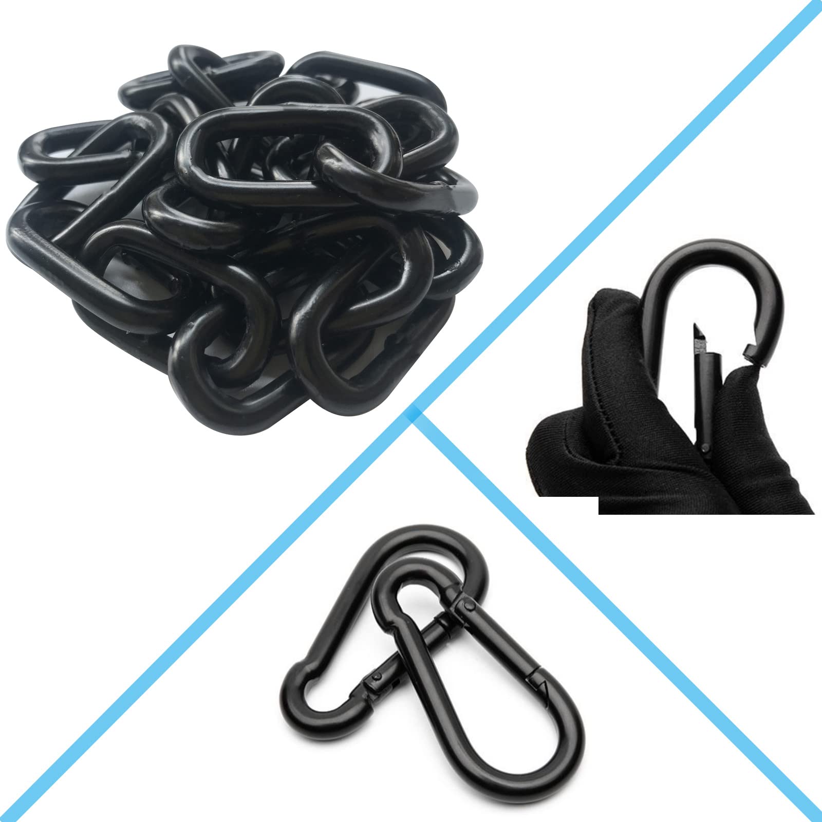 Snapklik.com : 2Pcs 23 Inch Black Heavy Duty Hanging Chains