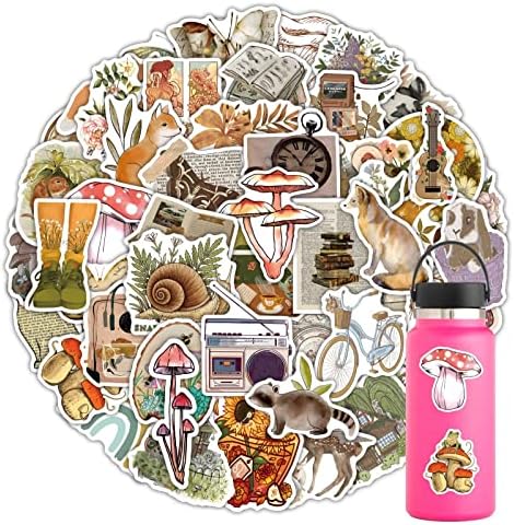 Amazon.com: 50Pcs Vintage Stickers for Water Bottles, Retro Aesthetic Vsco Nostalgic Stickers ...