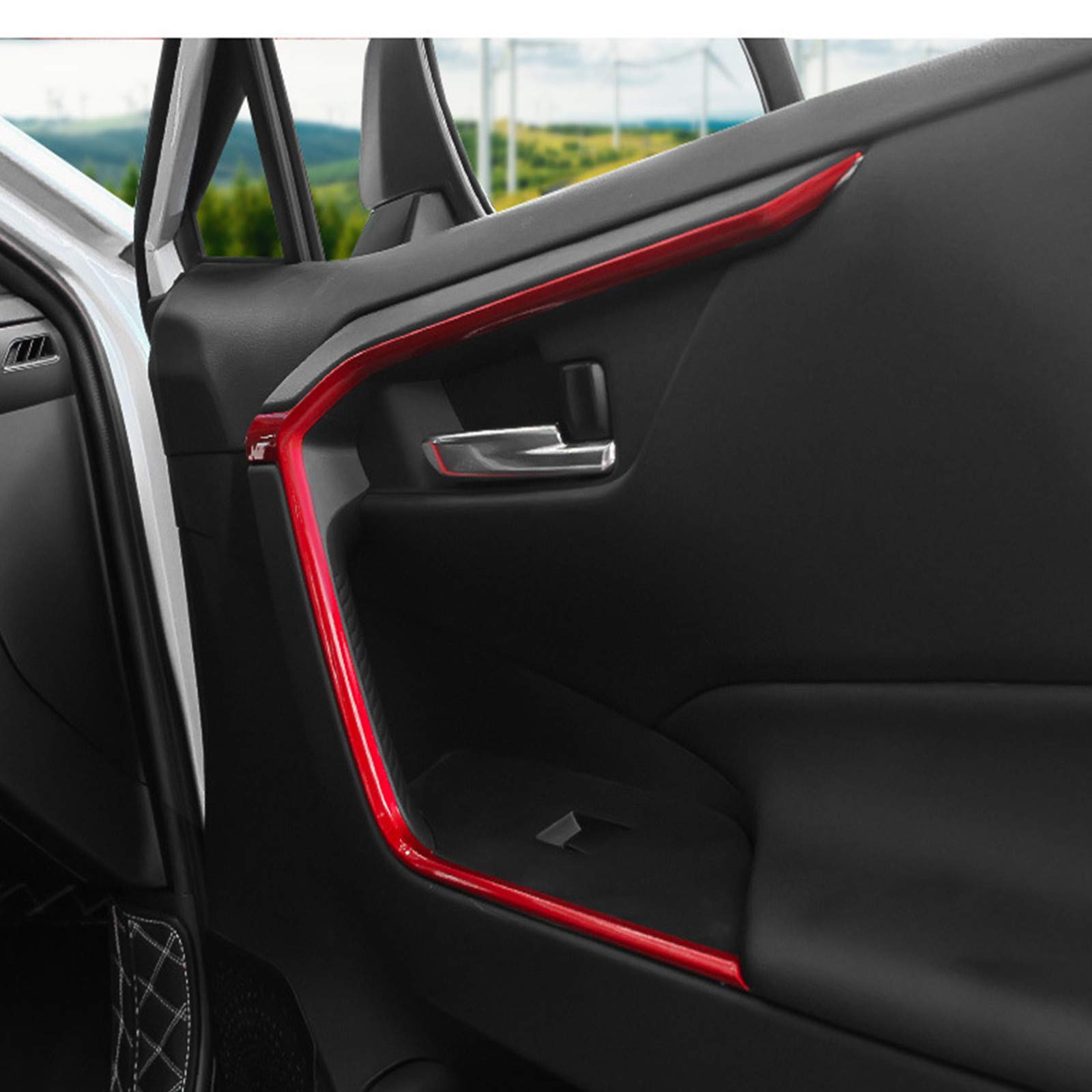 RAV4 Interior Trim 4-Piece Door Armrest Cover Set For Toyota RAV4 (2019 ...