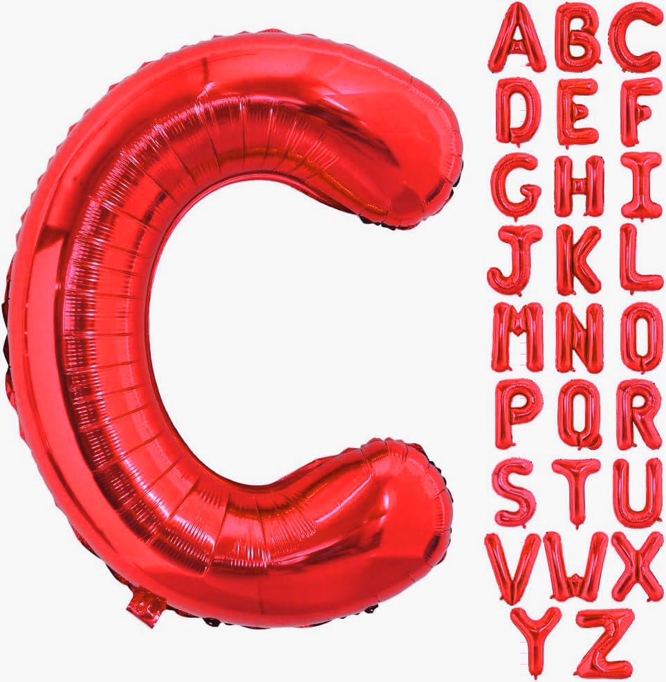 Amazon.com: 40 Inch Large Red Letter C Balloons Alphabet C Letter ...