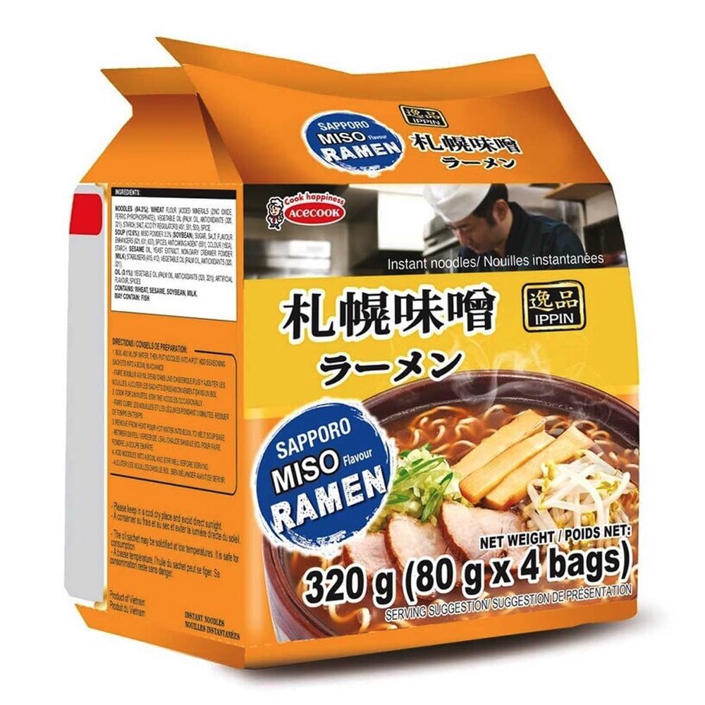 Acecook Ippin Ramen Instant Noodles Pack Of 4 Sapporo Miso | Desertcart ...