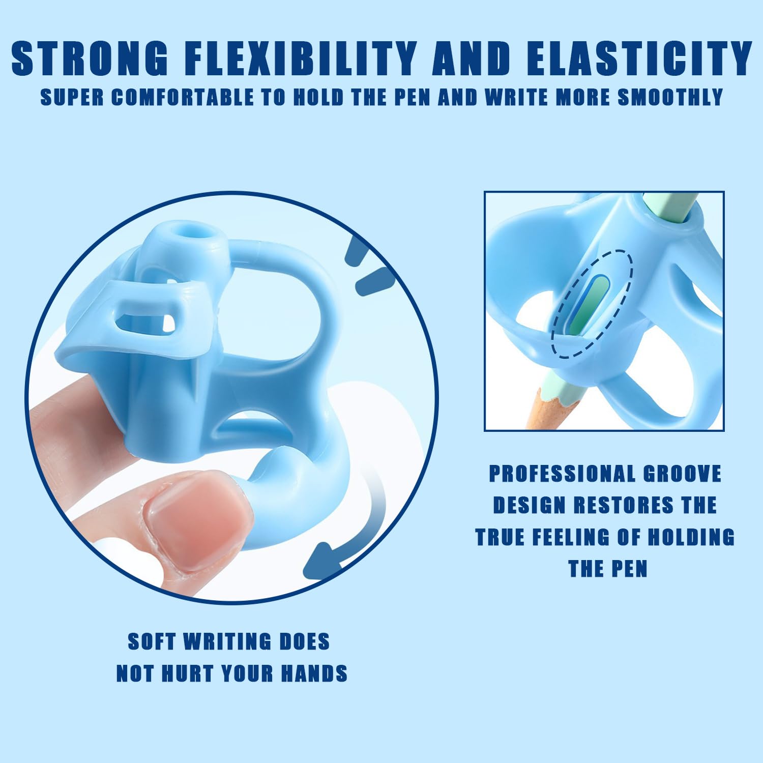 4 Pcs Pencil Grips for Kids Handwriting, Writing Aid Grip Trainer ...