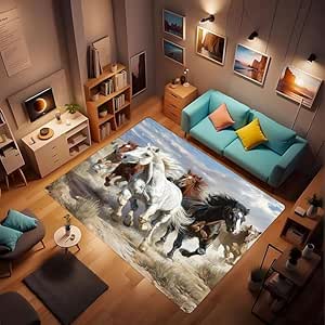 Amazon.com: Galloping Horse Area Rug, The Horse's Hair is as Smooth as ...
