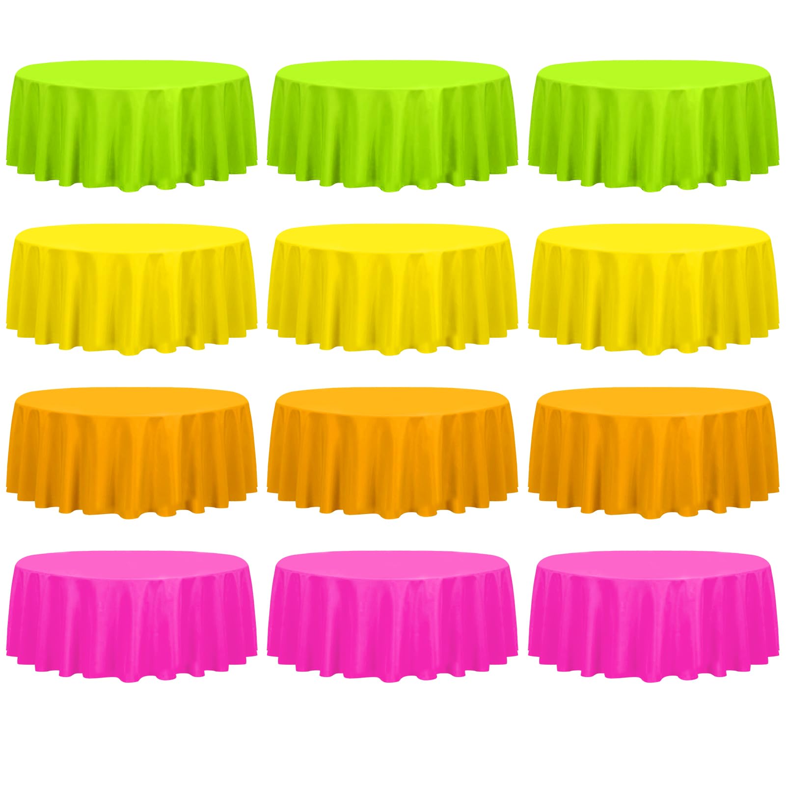 Amazon.com: 12 Pcs Assorted Color Plastic Tablecloths, Disposable Round ...